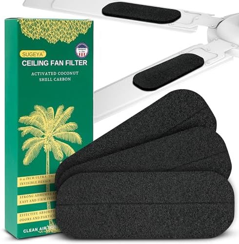 Fan Blade Air Purifier Pads Ceiling Fan Air Filter, Activated Coconut ...