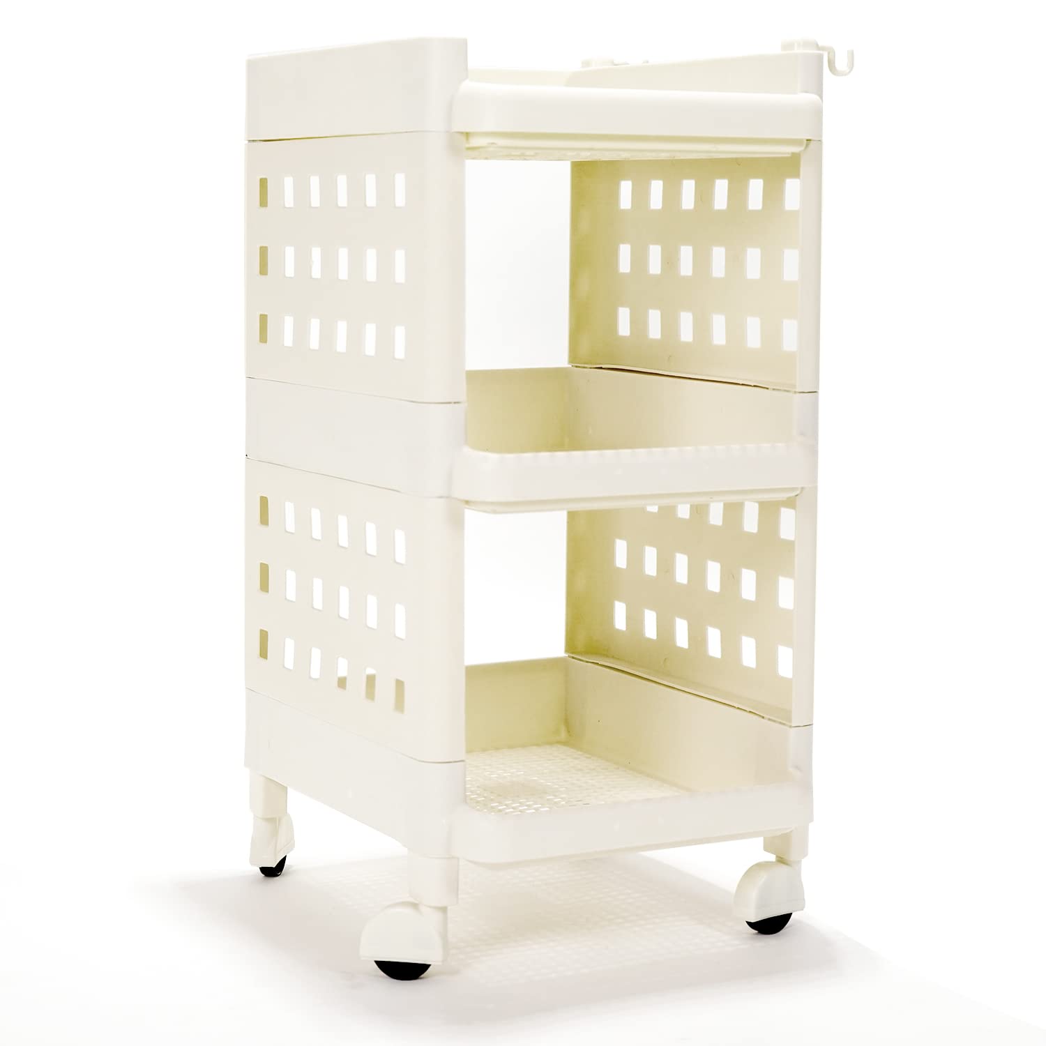 LEOPAX Plastic 3 Tier Multi-Purpose Storage Rack Stackable Shelf ...