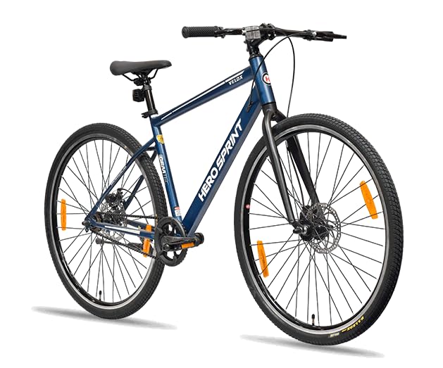 Hero Velox Hybrid Cycle Double DISC Brake 28T for Adults Blue Colour ...