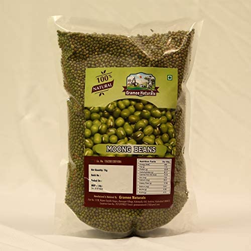 Gramee Naturals Organic Green Moong Whole/Moong Beans, 1Kg : Amazon.in ...