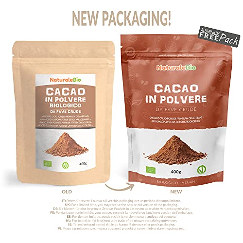 Biologisch Cacaopoeder 400 gram 100% Bio, Natuurlijk en Zuiver ...