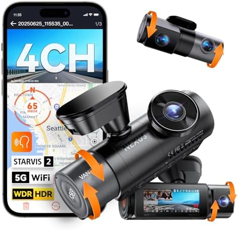 Amazon.com: Vantrue N5S 4 Channel 360 Degree WiFi Dash Cam, STARVIS 2 ...