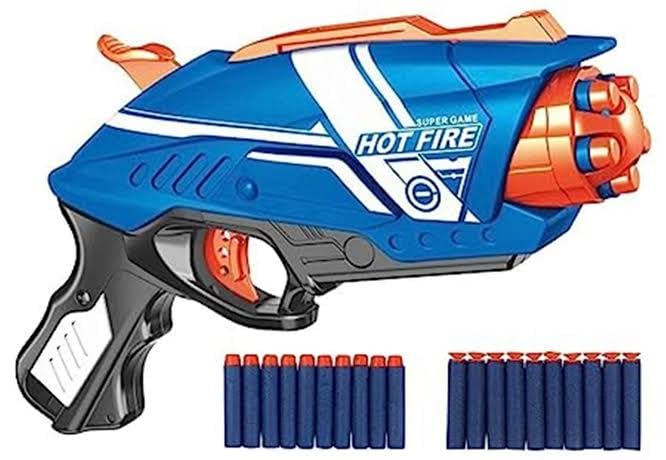 Blaze Storm Toy Gun with 10 Foam Bullets and 10 Suction Dart Bullets ...