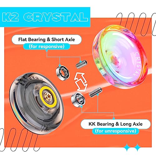 K2 Crystal Responsive Yoyo Pack of 2, Dual Purpose Plastic Yoyo for ...