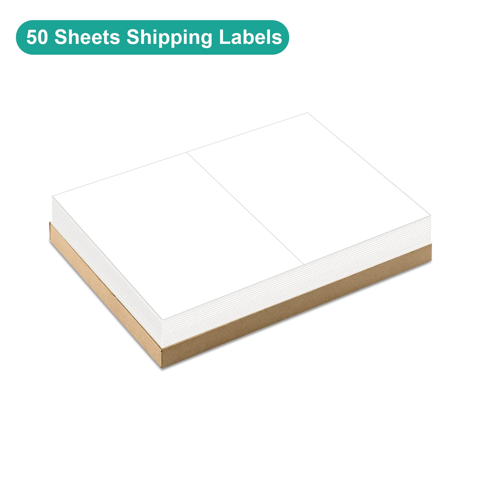 Snapklik.com : MFLABEL Half Sheet Shipping Labels - 100 Self Adhesive ...