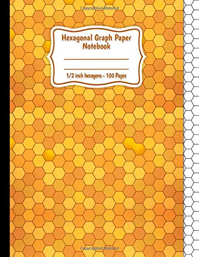 Hexagonal Notebook: 1/2 inch Hexagon Graph Paper Notebook - 100 pages ...