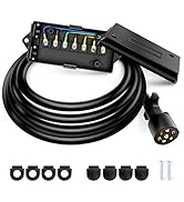 Nilight Heavy Duty 7 Way Inline Trailer Plug with 7 Gang Junction Box ...