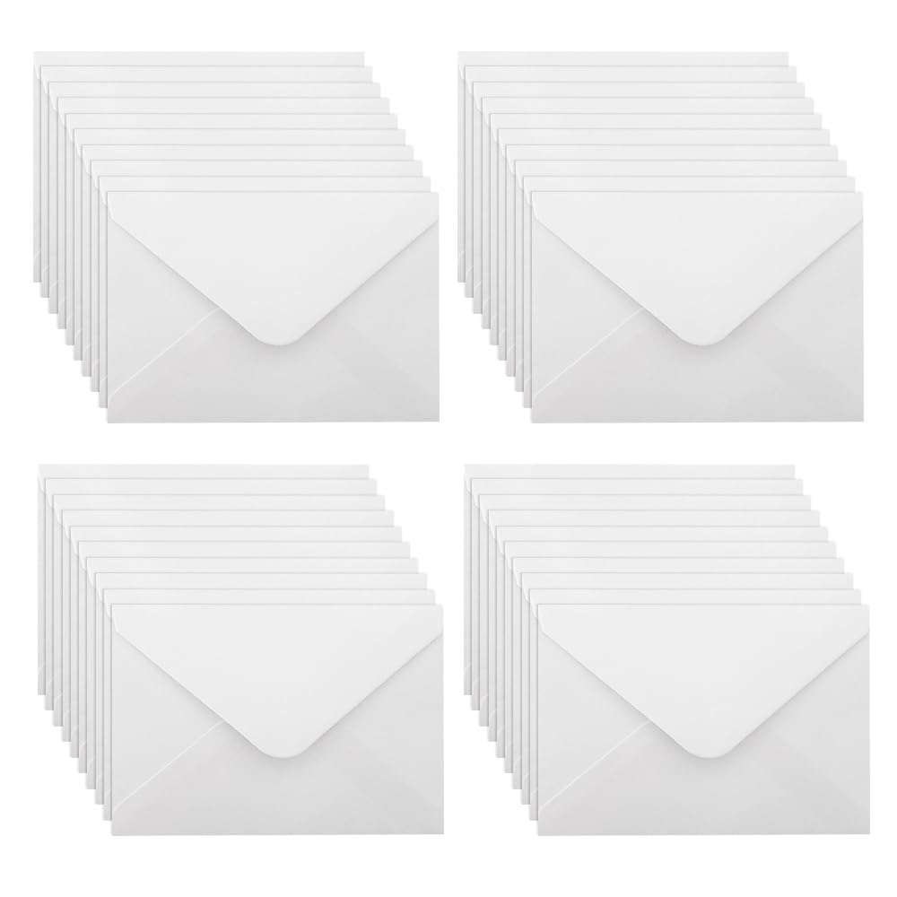 WYAN Mini Envelopes-40 Pack 15 * 10cm White Classic Flap Envelopes ...
