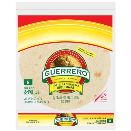 Amazon.com: Guerrero, Burrito Tortillas, 8 Count, 18.6 Ounce : Grocery ...