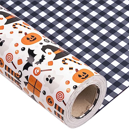 Snapklik.com : LeZakaa Reversible Halloween Wrapping Paper - Jumbo Roll ...