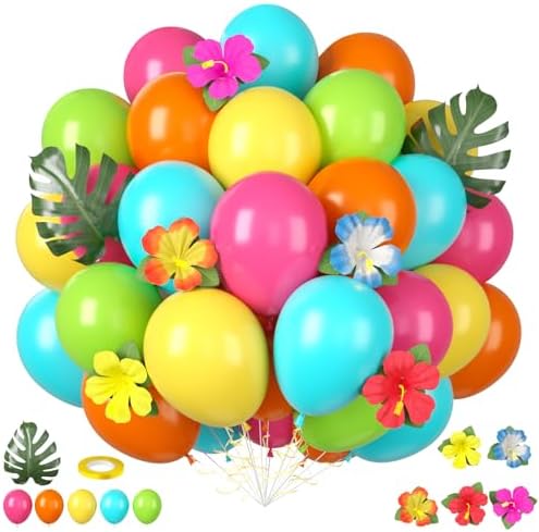 Amazon.com: Tropical Balloons, 12 Inch Hawaiian Balloons with Jungle ...