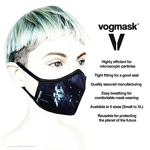 Particle Filtering Face Mask by Vogmask, VMC (Black Noir, Small (Pack ...