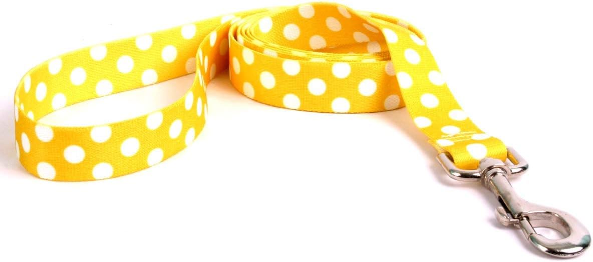 Amazon.com : Yellow Dog Design Lemon Polka Dot Lead, 3/4-Feet by 5-Feet ...