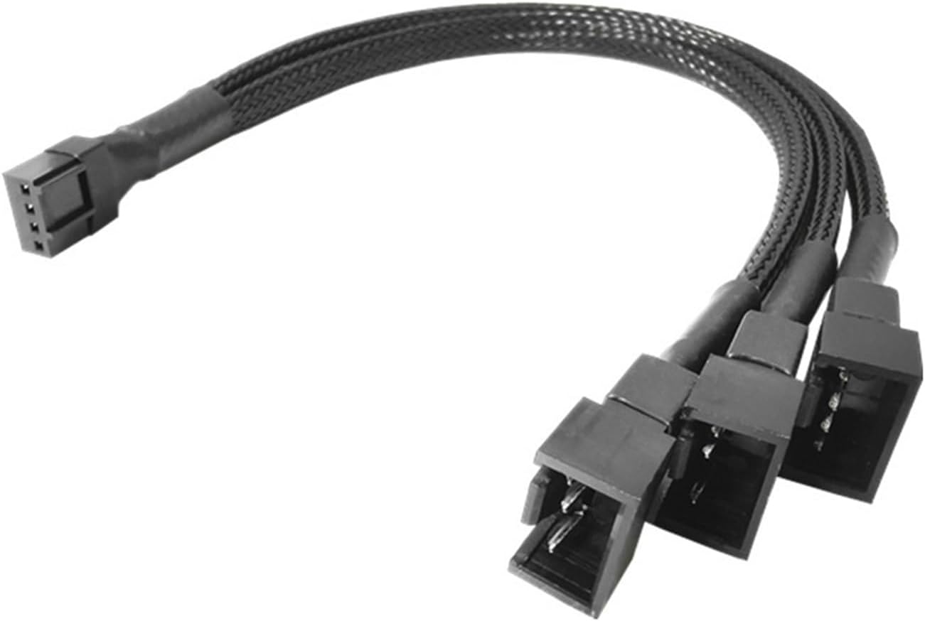 Amazon.com: Cable 4 Pin Y Splitter Cable 4 Pin PWM Female to 3/4 Pin ...