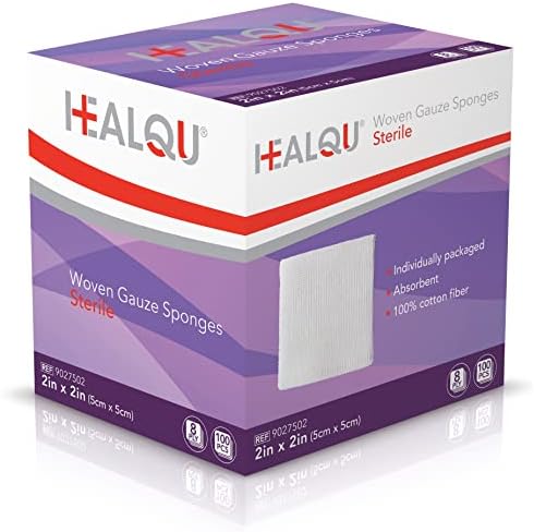 Amazon.com: HEALQU Woven Gauze Pads, 2”x2” 8 Ply- Sterile Ultra ...