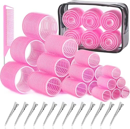 Amazon.com : 4 Sizes Self-Grip Hair Rollers Set for Long, Short Hair ...