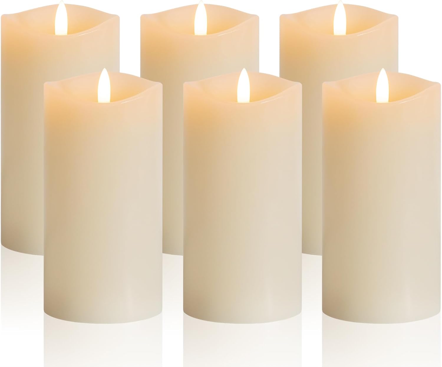 Amazon.com: 6 inch Flameless Candles, Flickering Battery Operated ...