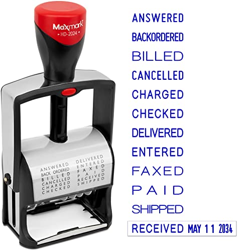 Snapklik.com : MaxMark 2024 Heavy Duty Date Phrase Stamp