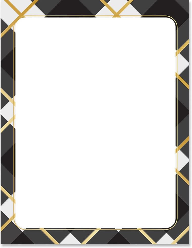 Amazon.com : PaperDirect Modern Plaid Border Papers, Set of 25, New ...