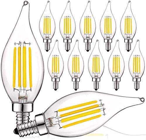 Amazon.com: FLSNT 60W Equivalent LED Chandelier Light Bulbs, Dimmable ...