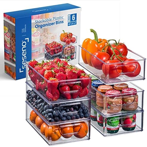Amazon.com: Set Of 8 Refrigerator Pantry Organizer Bins - Clear Food ...