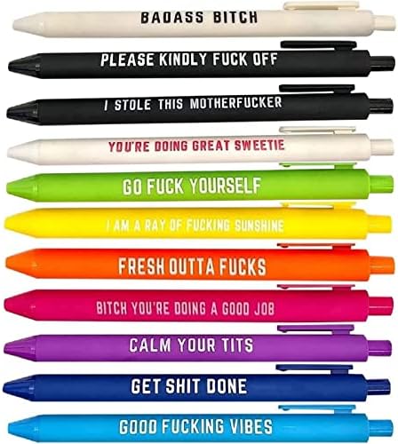 Cityhermit 11Pcs Funny Adult Ballpoint Pen Set, Premium Days of The ...