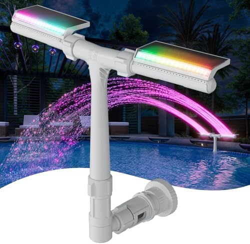 Amazon.com : POOLHACKER Solar Pool Fountain with 10-Color LED Lights ...