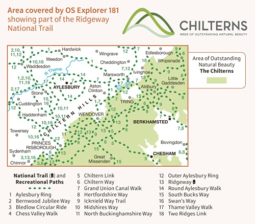 Chiltern Hills North Map | Aylesbury, Berkhamsted & Chesham | Ordnance ...