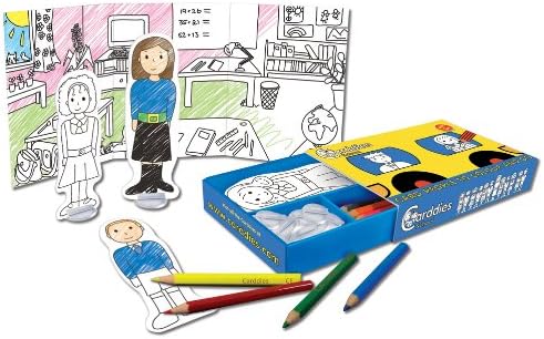 CARDDIES SCHOOL CARD PEOPLE Colour and Play Set –Portable Art Kit with ...
