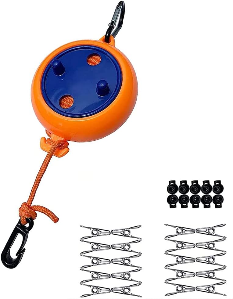 Verve Jelly Washing Line, 8 Meters Travel Clothesline Retractable Laundry Rope For Indoor ...