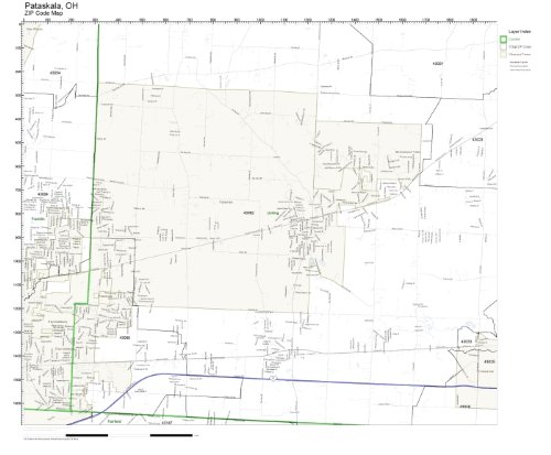Amazon.com : ZIP Code Wall Map of Pataskala, OH ZIP Code Map Laminated ...