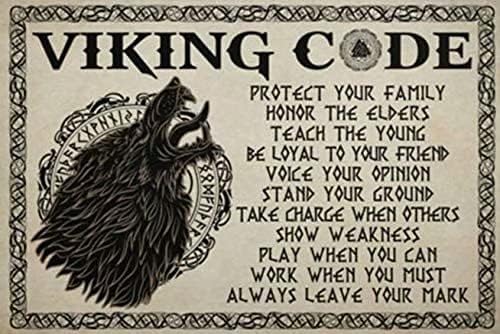 Amazon.com: Viking Metal Tin Sign,Viking Code,Retro Iron Painting for ...