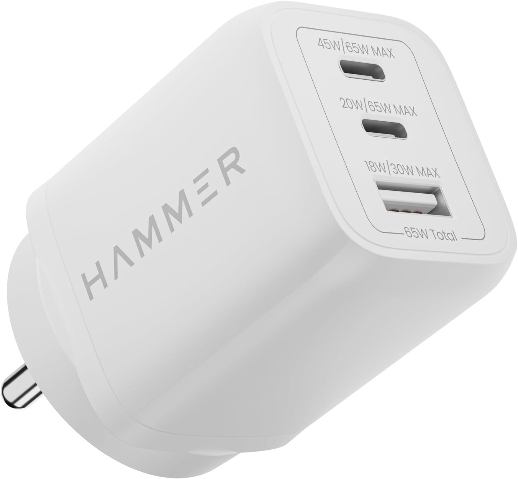 Hammer 65W GaN Fast Charger | Dual USB-C PD & PPS + USB-A | Fast Charge ...