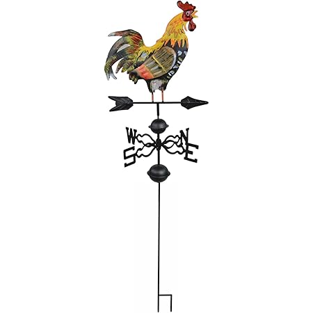 Amazon.com: 48 in. Crowing Metal Rooster Weathervane | Wind Wheel ...