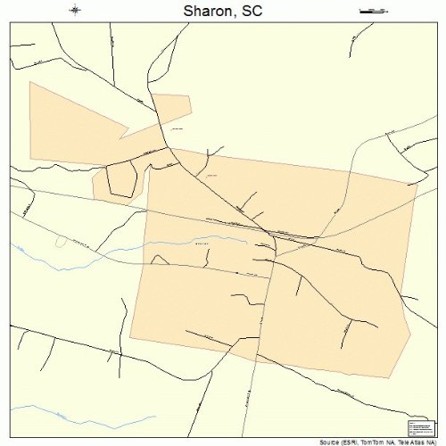 Large Street & Road Map of Sharon, South Carolina SC - Printed poster ...