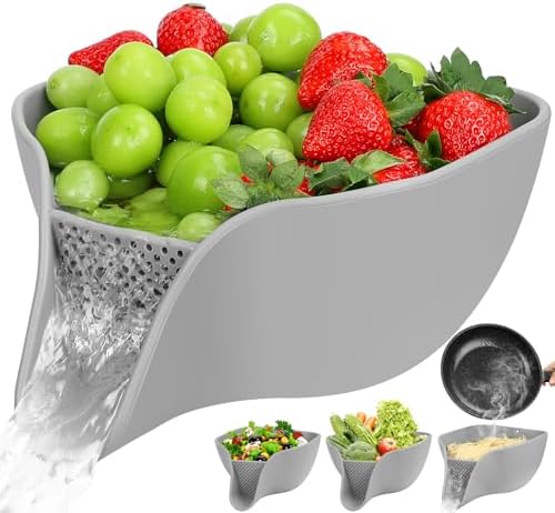 Large Kitchen Strainer Colander Bowl Sets,Double-Layer Plastic Fruits ...