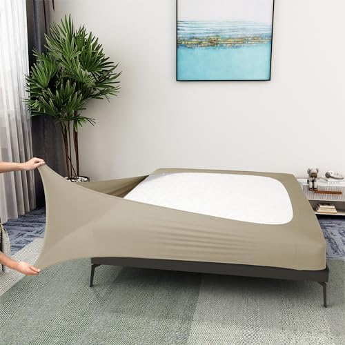 Amazon.com: Box Spring Cover King Size - Jersey Knit & Stretchy Wrap ...