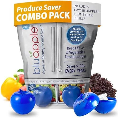 Bluapple Produce Saver 2-Pack - Keeps Fruits & Vegetables Fresh Longer ...