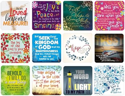 Christian Coasters, Pack of 12 cork coasters, each of a different ...