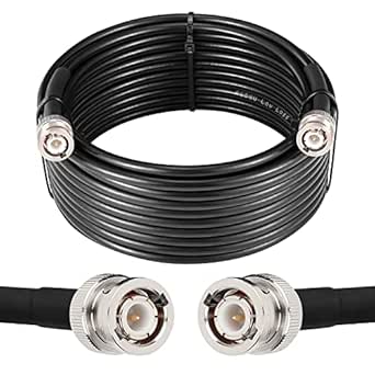 MOOKEERF BNC Male to BNC Male Coax Cable 25ft, 50 Ohm RG58 Coaxial Cable with BNC Connectors ...