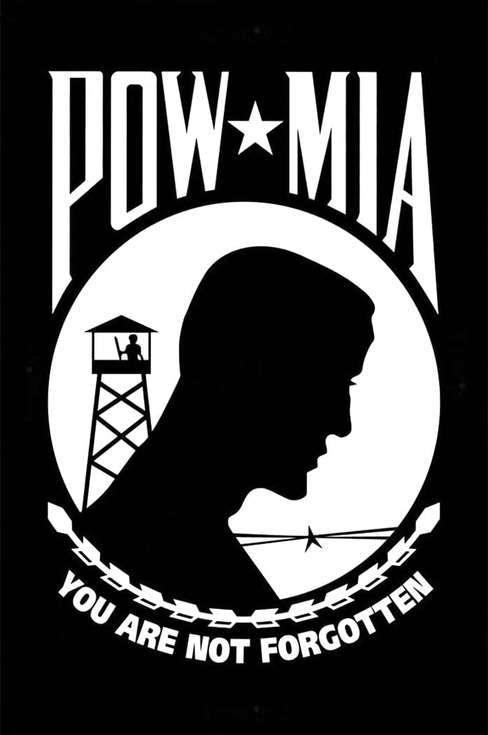 Amazon.com : 12" X 8" Tin Sign Pow-Mia Flag War Not Forgotten Veteran ...