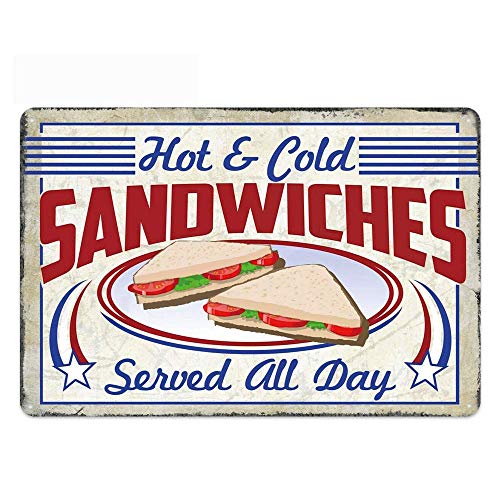 Retro Sign Hot and Cold Sandwiches Vintage Metal Sign for Home Bar ...