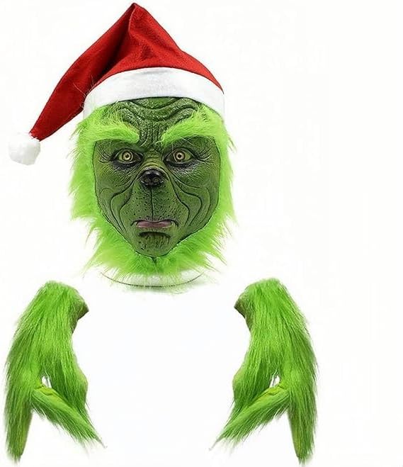 HFAN Christmas Grinch mask, Grinch Decorations, Christmas Mask and ...