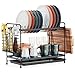 iSPECLE 2 Tier Dish Drainer - Dish Drying Rack with Drip Tray, Sink ...