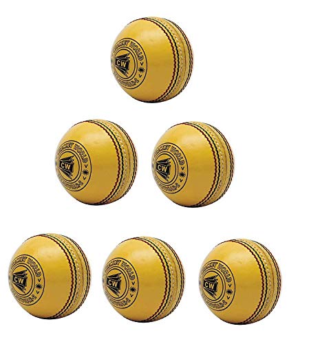 CW Indoor Yellow Cricket Balls Set 2 Piece Ball Yellow Leather Ball ...