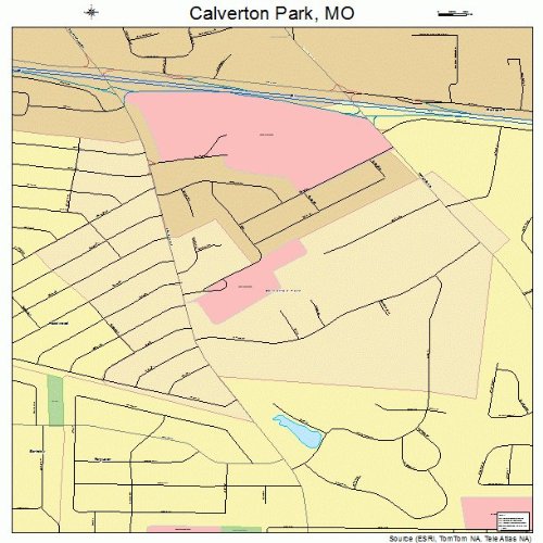 Large Street & Road Map of Calverton Park, Missouri MO - Printed poster ...