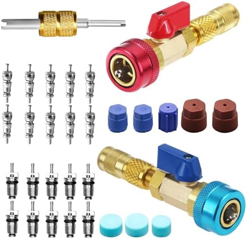R134A Valve Core Quick Remover Installer Tool Set, AC High Low Pressure ...