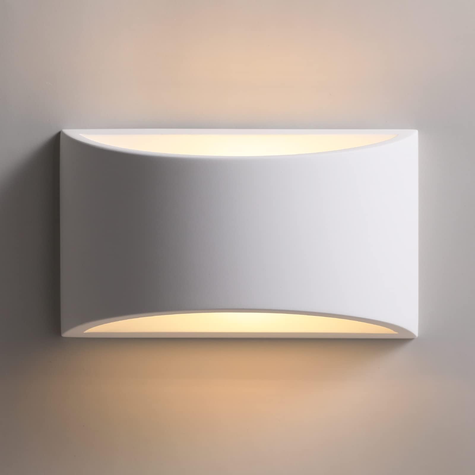 TLGREEN Lot de 2 Applique Murale, 9W Lampe Murale en Plâtre, Carré ...