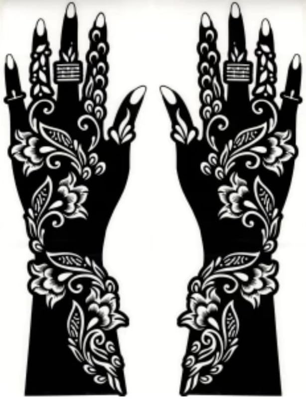Akkad Heena Mehndi Sticker for Hands and Feet - Henna Design Stickers ...