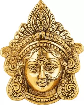 Buy Shri Durga Mata Face for Wall Hanging | Durga Maa Brass Metal Face ...